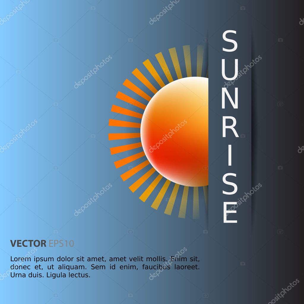 El sol naciente Vector de Stock de ©Violka08 45802483
