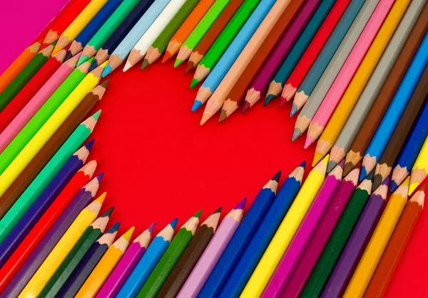 Colored pencils heart | Colored Pencils Heart — Stock Photo ...