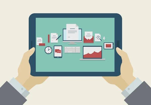 Smartphone Tablet Flat Icon Design Vector Illustration Stock Vector ...