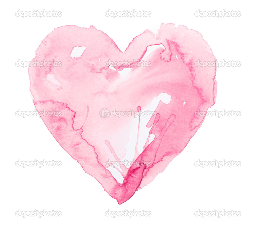 Watercolour heart isolated on white background — Stock Photo © undrey ...