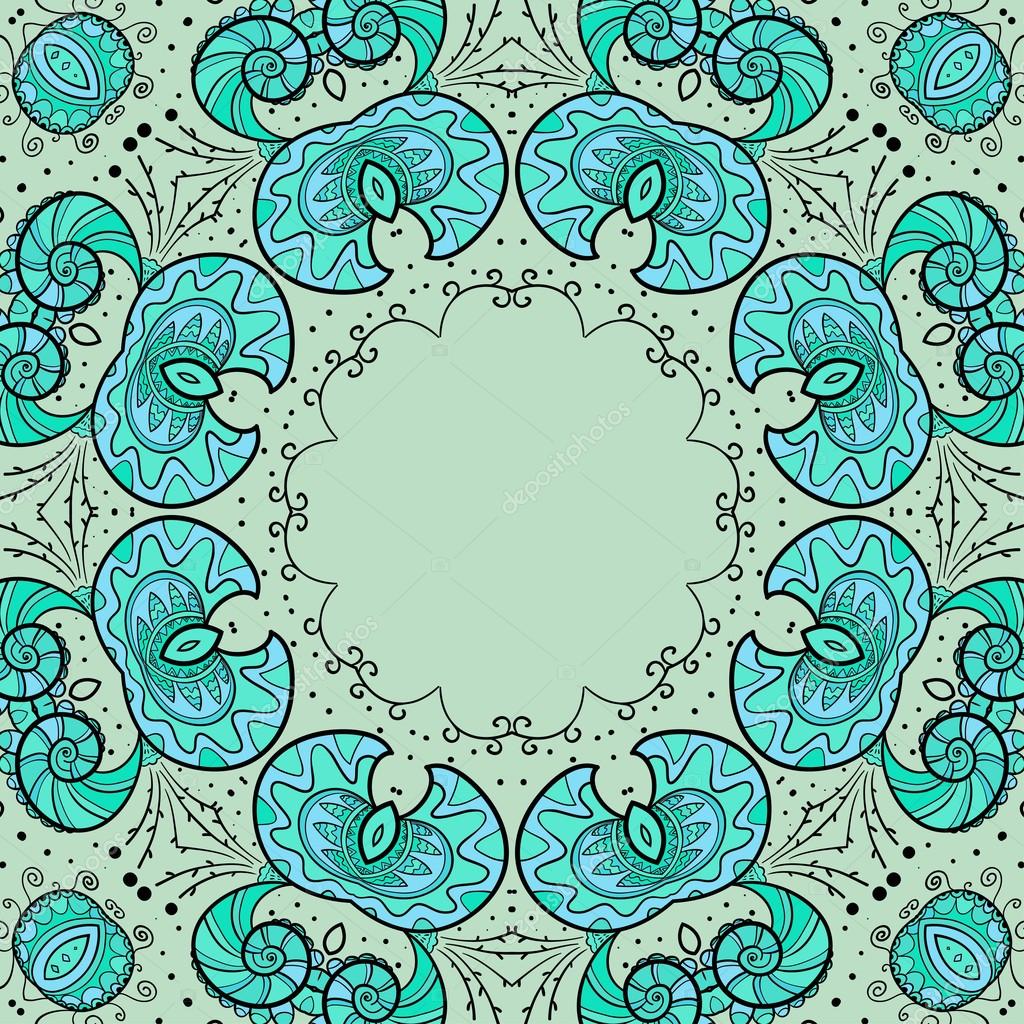 Round floral ornamental frame, vector illustration Stock Vector Image ...