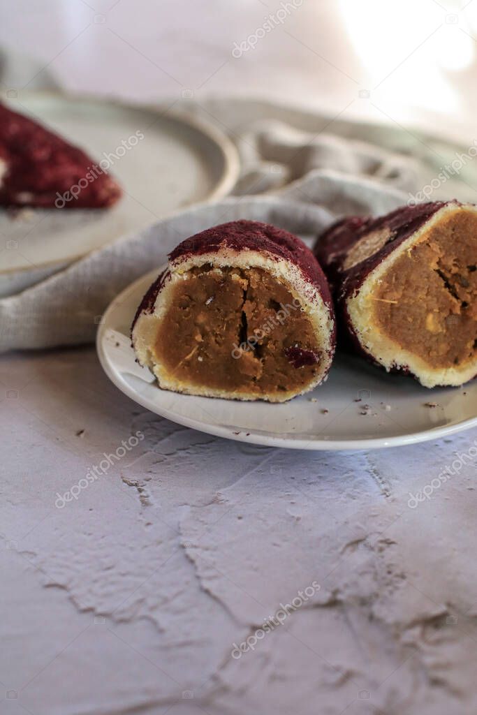 Pan Coreano de Mochi Sweet Potato hecho de pan de mochi con Purple ...