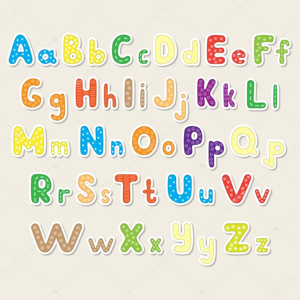 Set of the color alphabet cut out from paper Stock Vector Image by ...