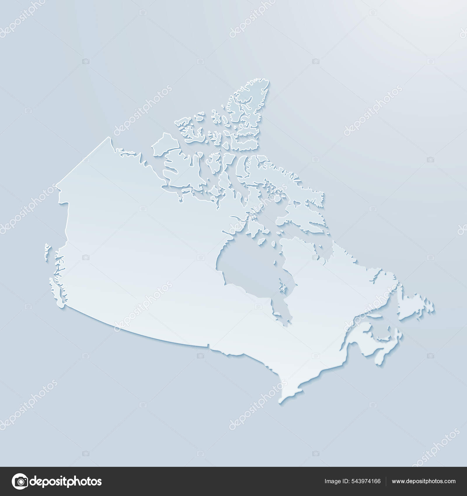Canada Map Gray Background Vector Illustration Stock Vector Image by ...