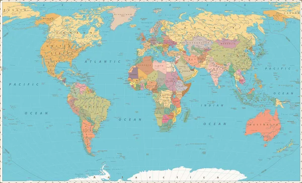 VINTAGE WORLD MAP Stock Vector by ©Livenart 83074546