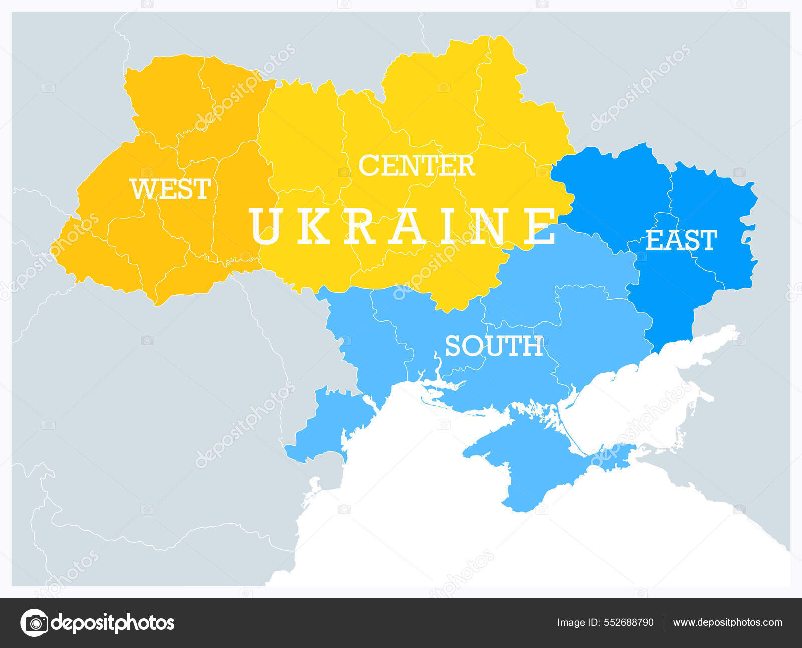 Podział Geograficzny Ukrainy Mapa Polityczna Kraj Europy Wschodniej ...