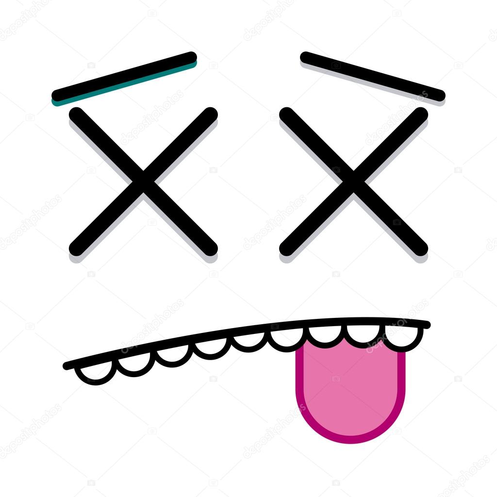 A Vector Cute Cartoon Blue Dead Face Stock Vector by ©Aratehortua 42430931