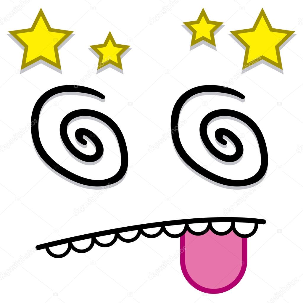 Un vector lindo dibujo animado blanco cara mareada 2023
