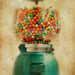 Old chewing gum vending machine about 1950 on grunge Stock Photo by ...