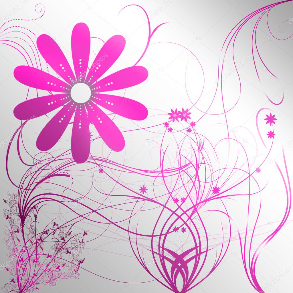 Beautiful illustrated flower background design with gradient Stock ...