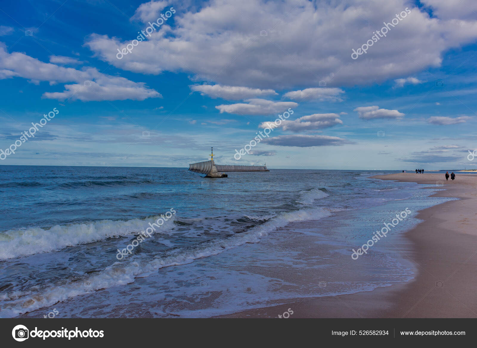 Beautiful Beach Walk Mouth Jamno River Polish Baltic Sea Poland Stock ...