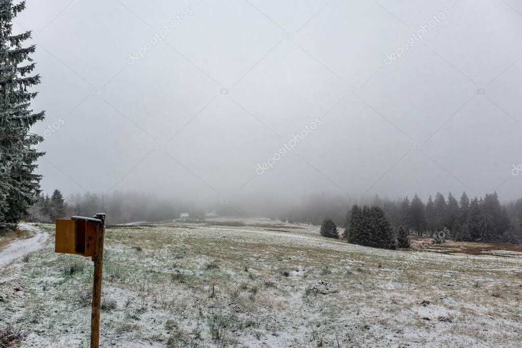Caminata de invierno en el Ruppberg a través del nevado bosque de ...