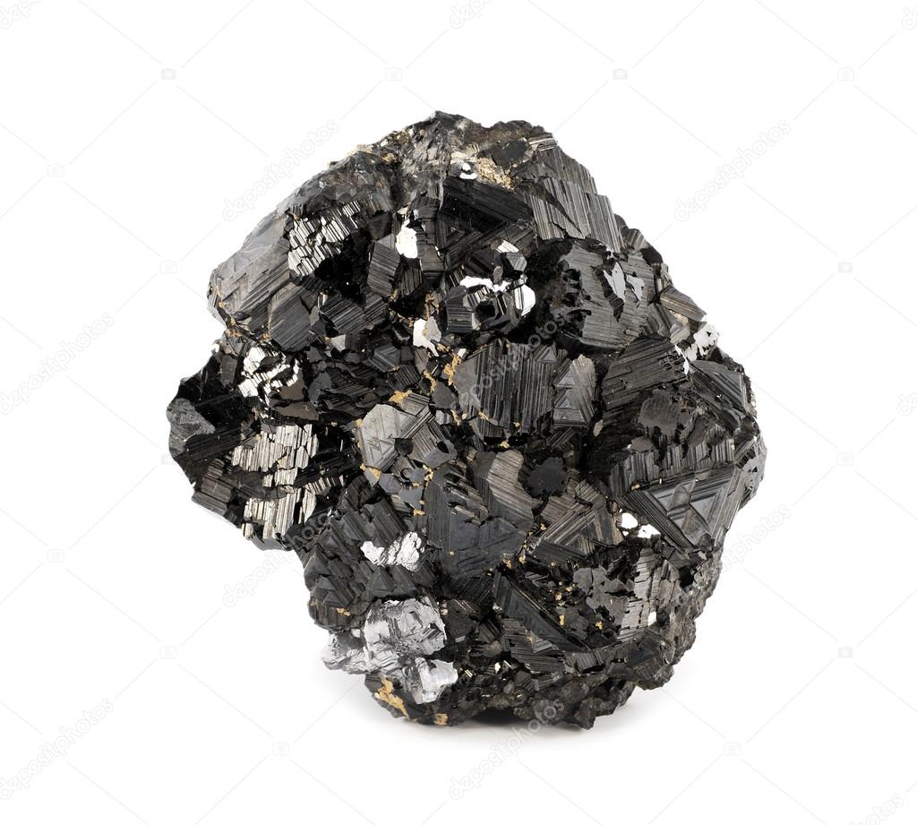 mineral magnetita, isolado no fundo branco — Foto Stock © Vitaly.R ...