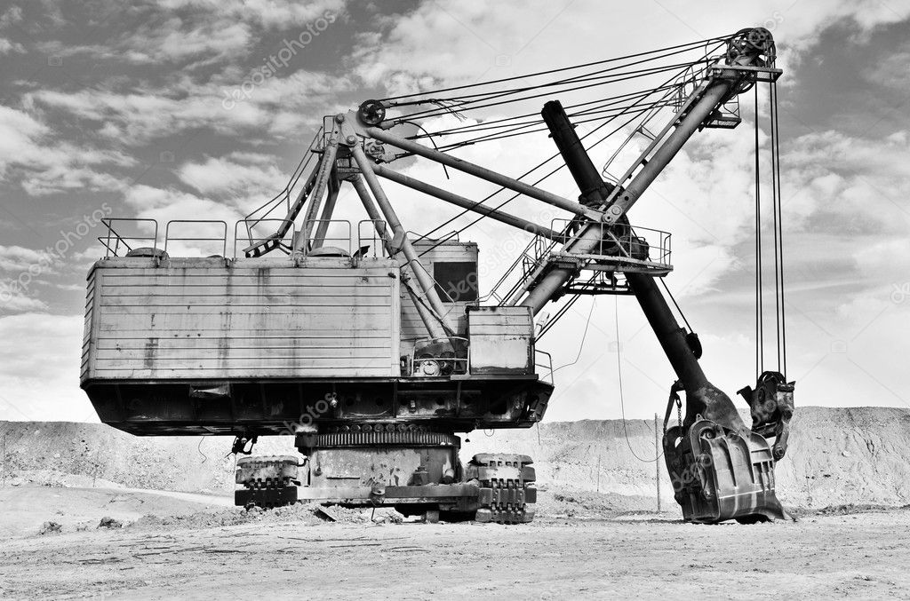 Mining industry machine - vintage excavator — Stock Photo © Vitaly.R ...