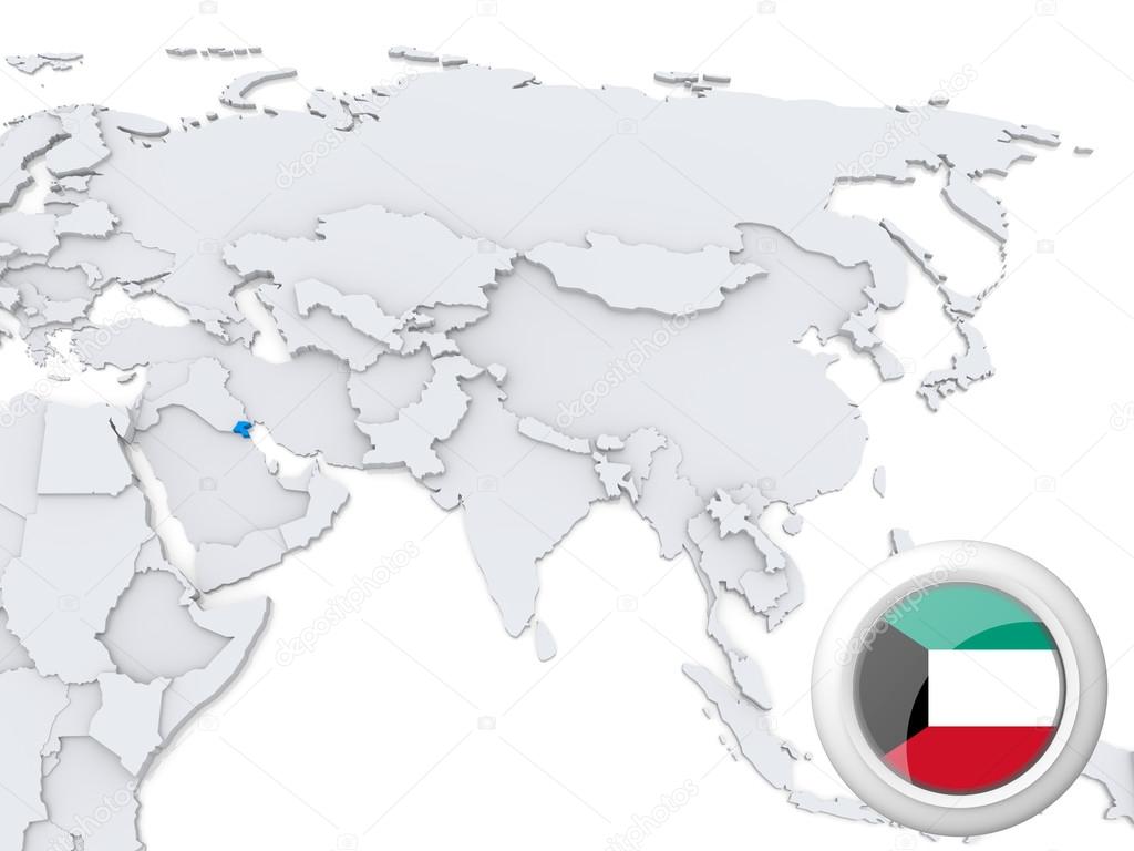 Kuwait on map of Asia — Stock Photo © kerdazz7 #31347773