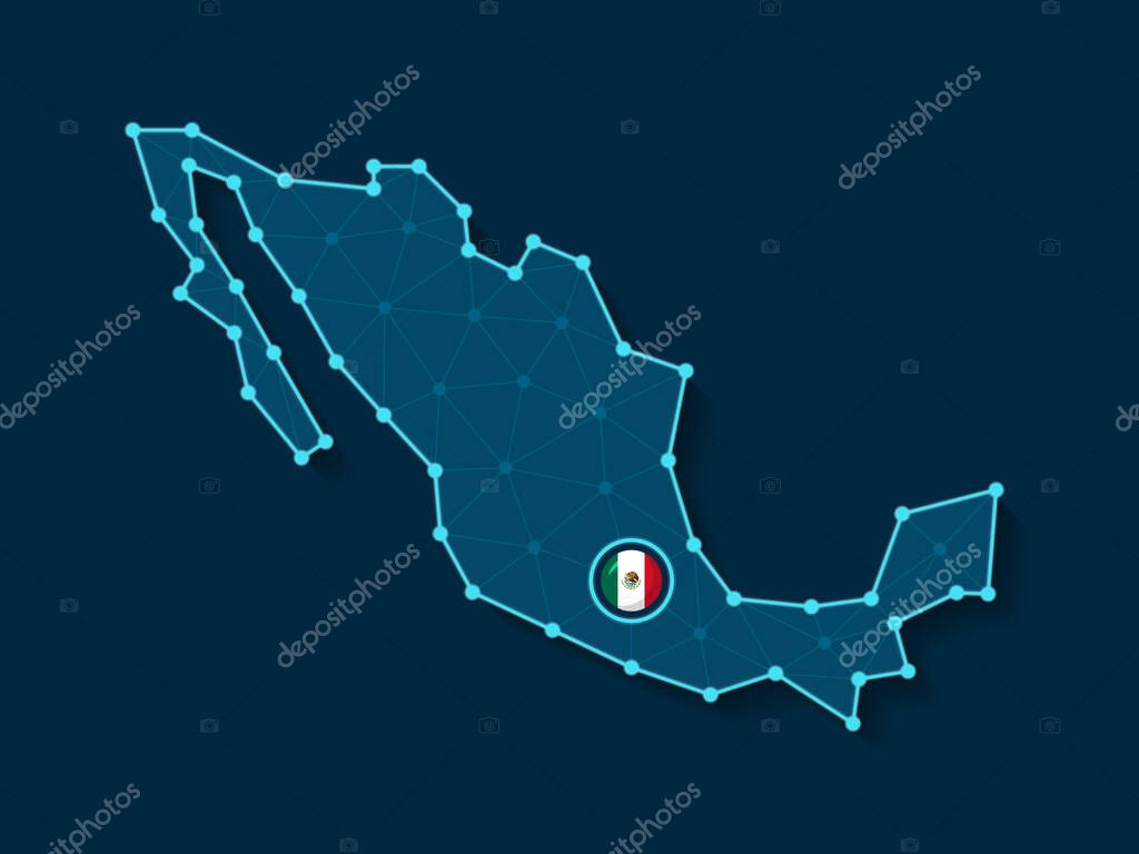 Ilustraci n vectorial de la silueta simplificada del mapa de M xico en un dise o futurista ...