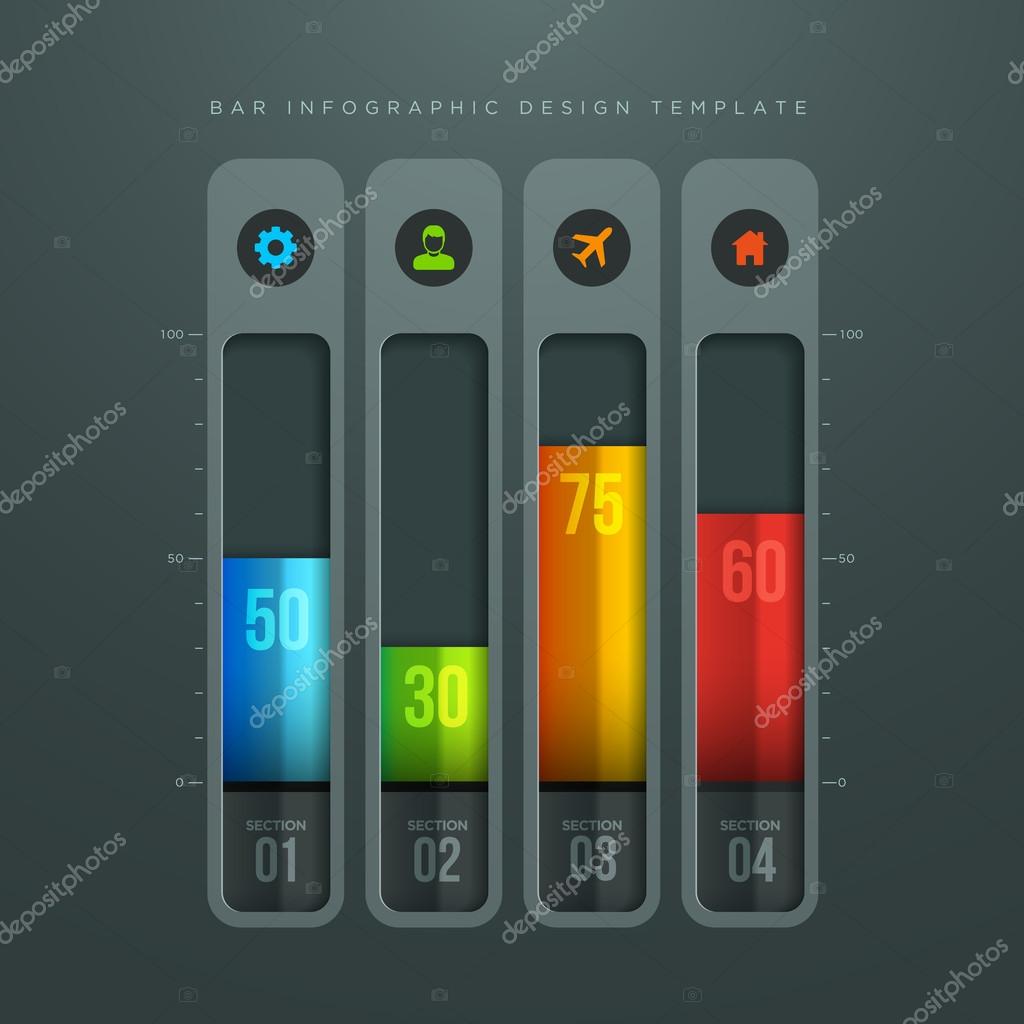 Bar infographic design template Stock Vector by ©sgursozlu 42787431