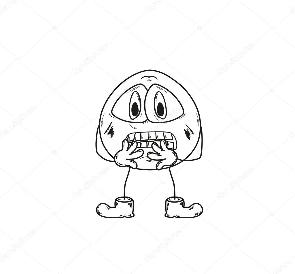 Emoticon Angst Skizze — Stockvektor #45218887