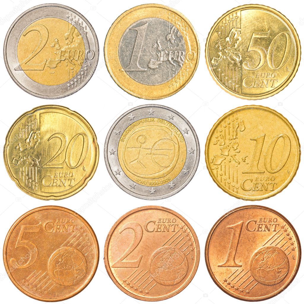 Euro munten collectie set — Stockfoto © asafeliason #23351174