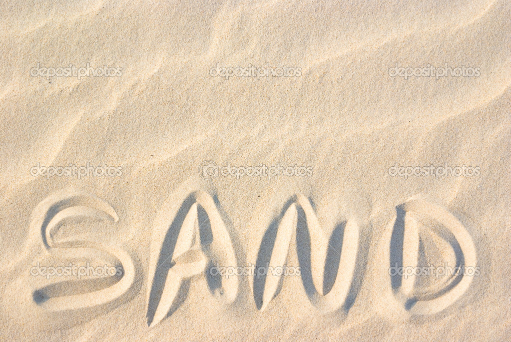 Sand inscription on sand — Stock Photo © asafeliason #34004987