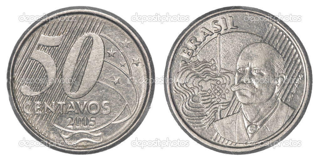 Moeda de 50 centavos de real brasileiro — Fotografias de Stock ...