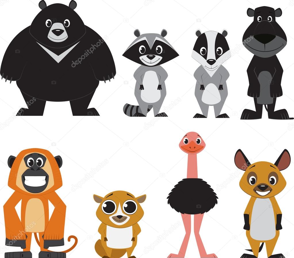 Cute colorful exotic animals collection Stock Vector Image by ©Andrey ...