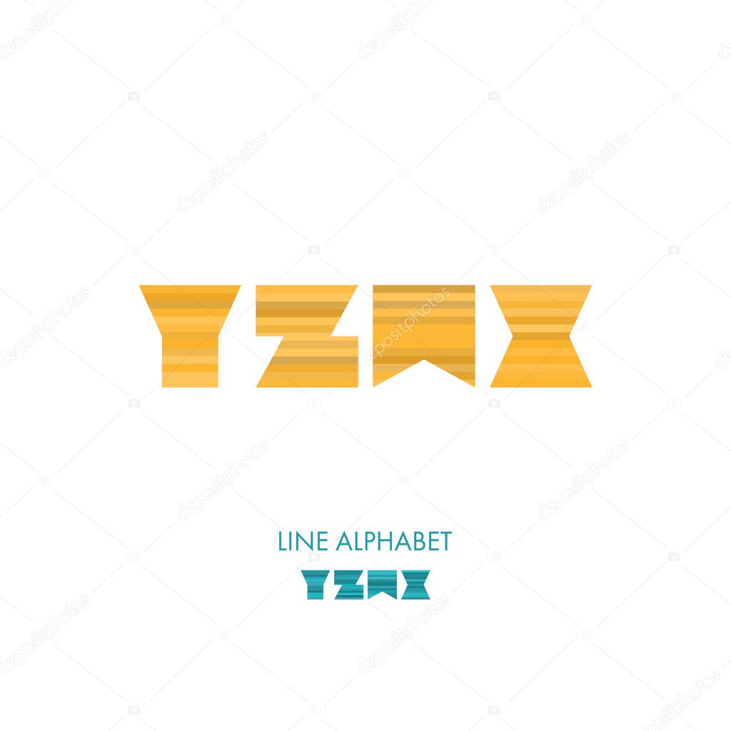 W X Y Z - Alfabeto plano de líneas modernas simples 2024