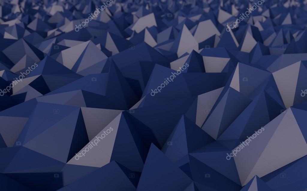 Abstract Blue Low Poly 3d Background with Depth of Field Effect — Stock ...