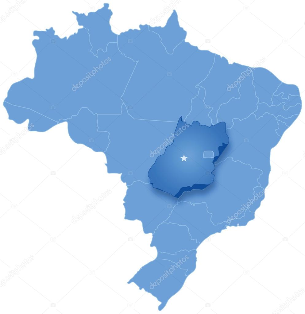 Mapa de Brasil donde se saca Goias vector, gráfico vectorial ...