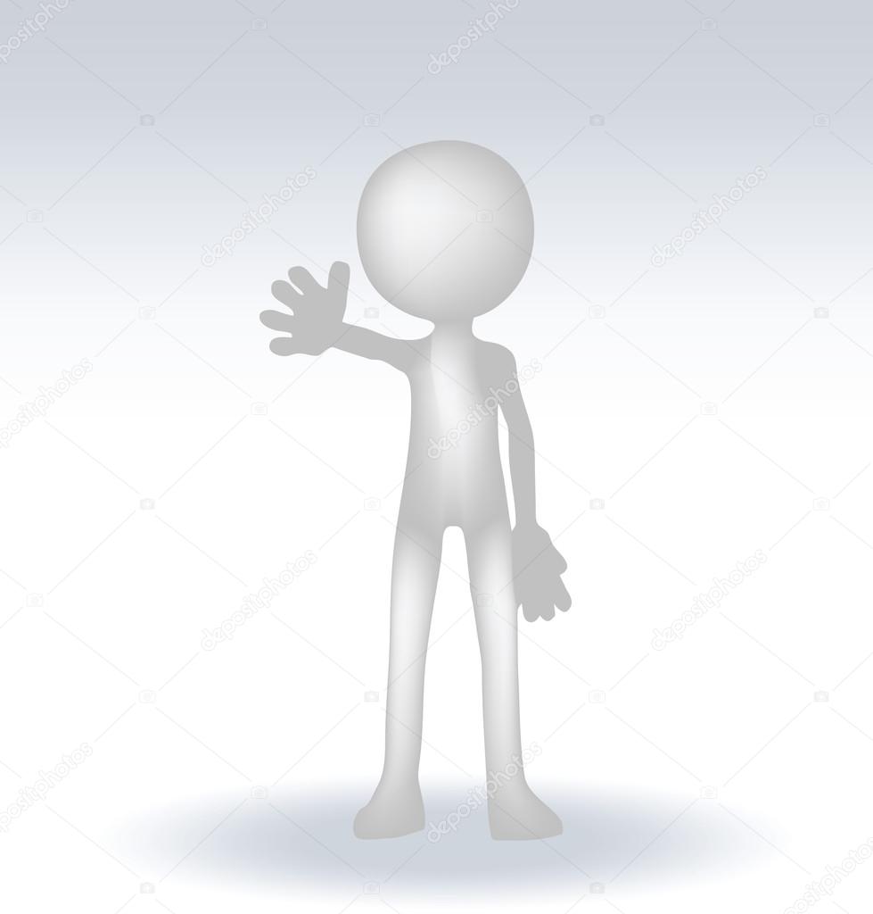 3d small man waving hand Stock Vector Image by ©Istanbul2009 #43752591