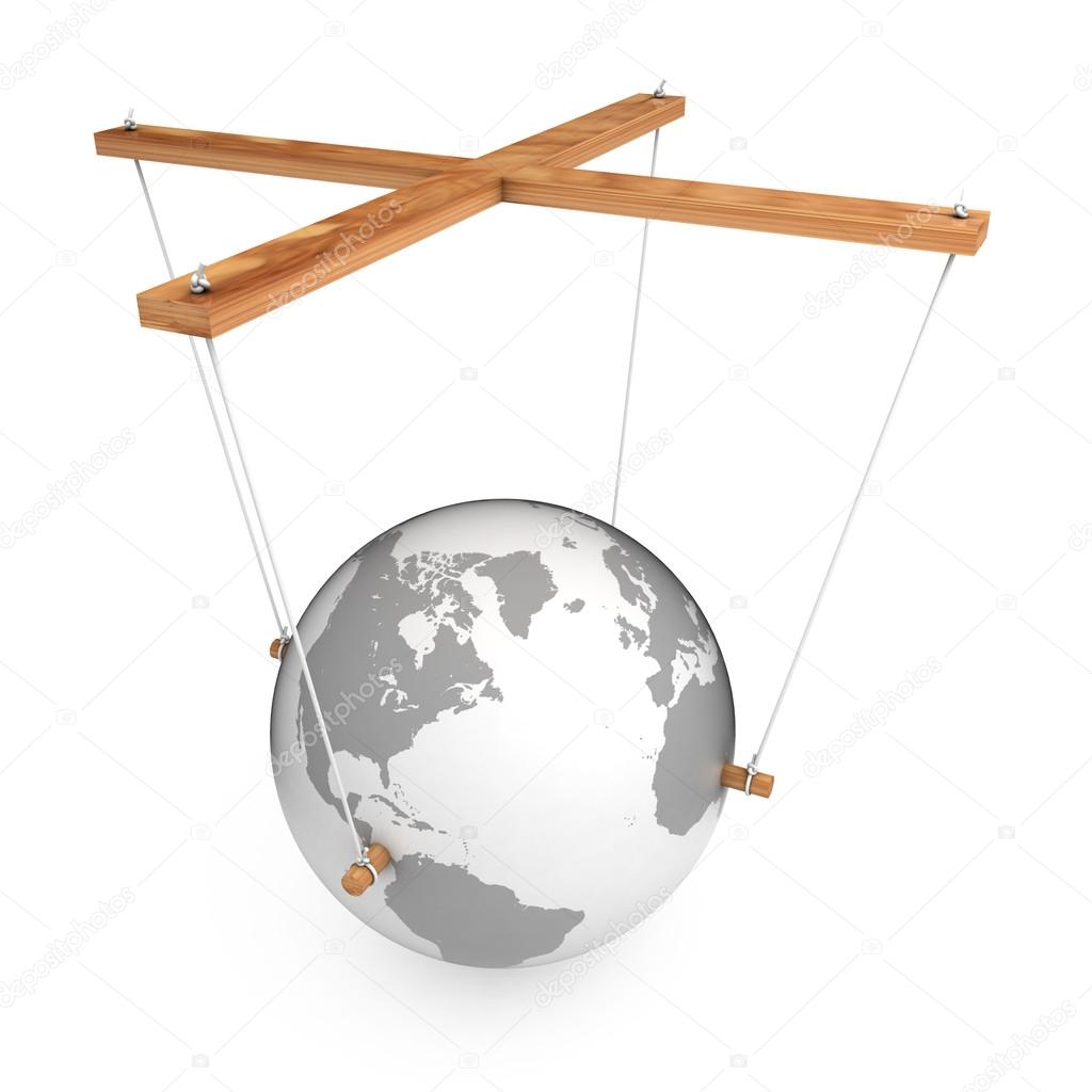 Puppet earth Stock Photo by ©vilnarobotav3d 30305541