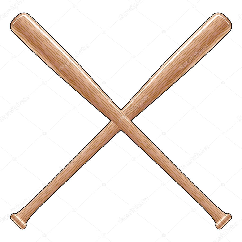 Baseball Bats Crossed Over Plate