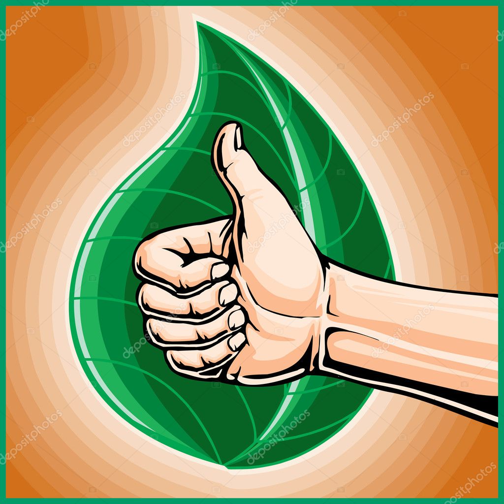 Man Giving Thumbs Up for Going Green — Stock Vector © AWesleyFloyd ...