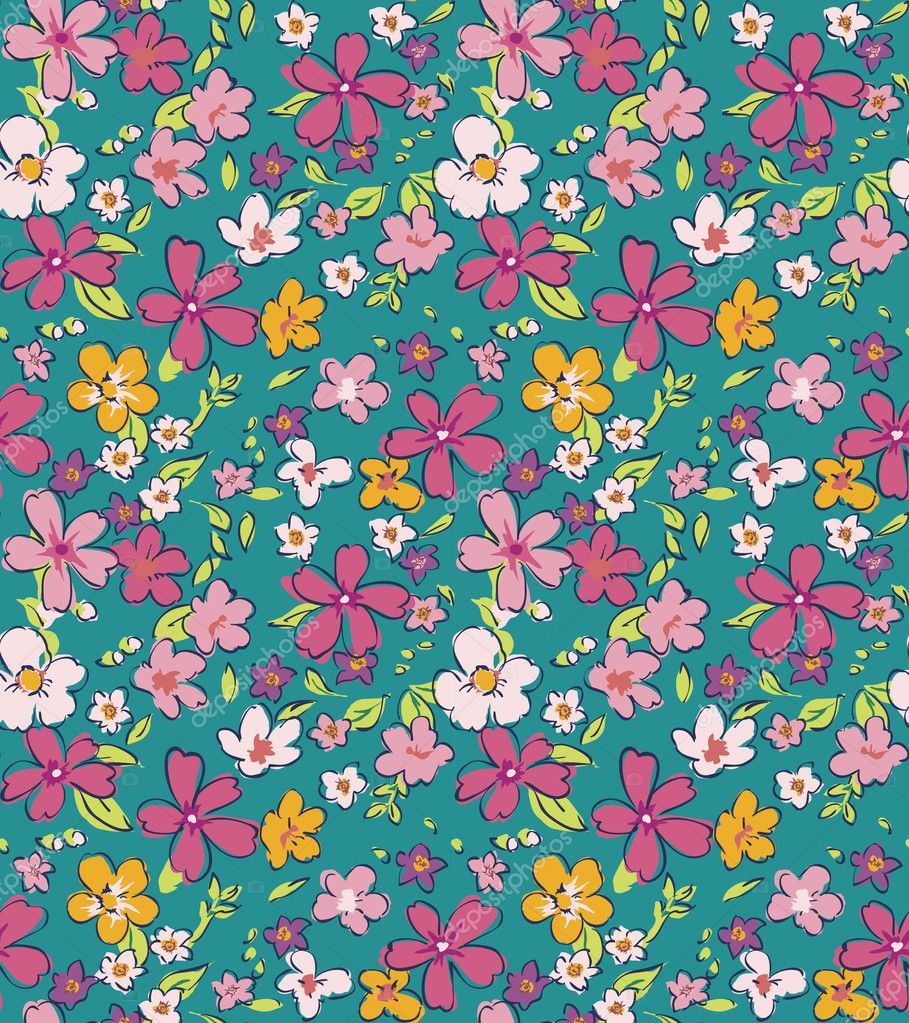 Seamless sketch tiny flower pattern background Stock Vector Image by ...