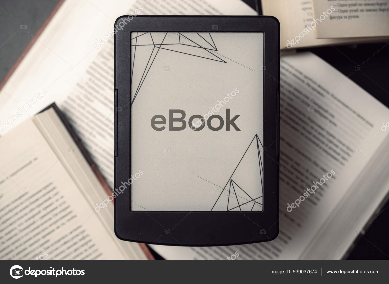 Ebook Template Digital Book Library Reader Tablet Books Dark Background ...