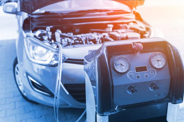 Ac service car air repair conditioner. Check automotive vehicle ...