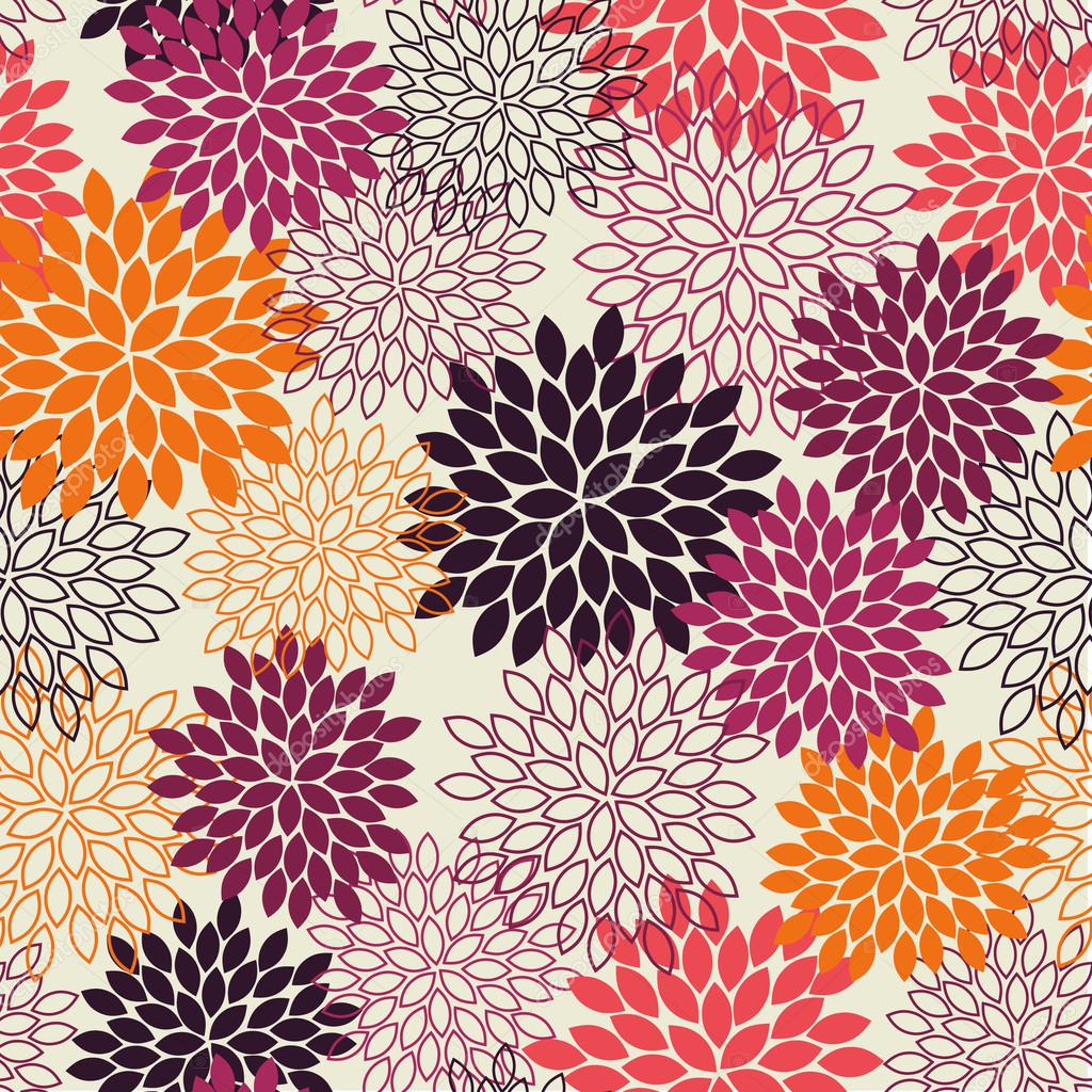 Seamless Mum Flower Background Stock Vector by ©PinkPueblo 24445829