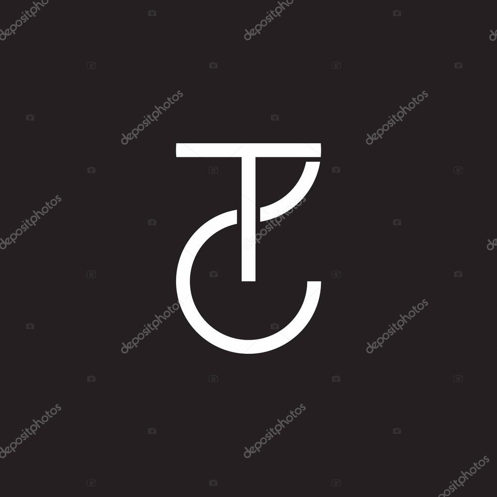 letras t2 simple línea geométrica logo vector 2023