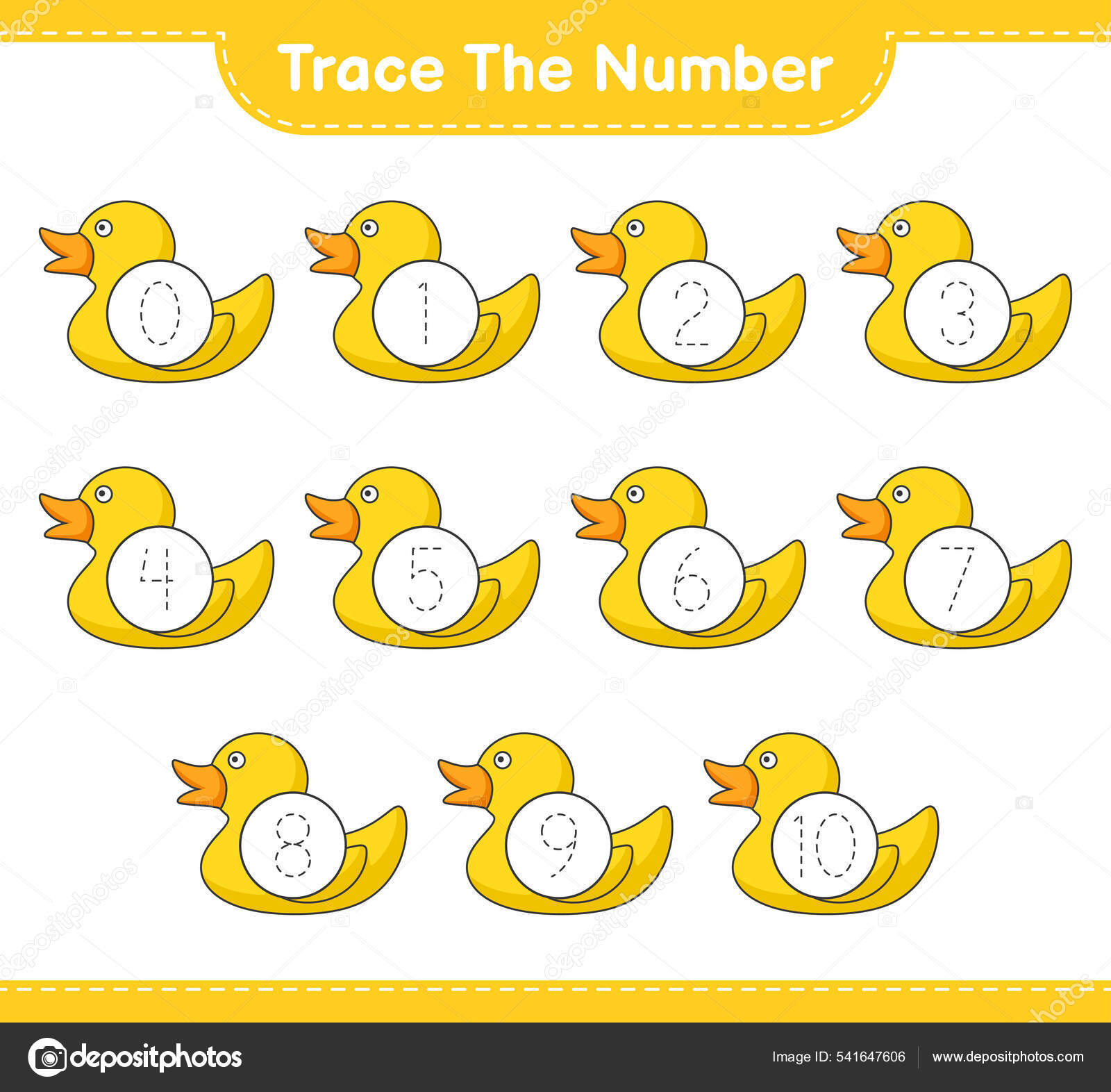 Localiza Número Número Localização Com Pato Borracha Jogo Crianças ...