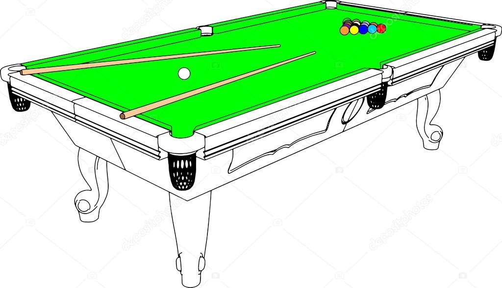 Vetor de mesa de sinuca bilhar — Vetor de Stock © NesaCera #23249520