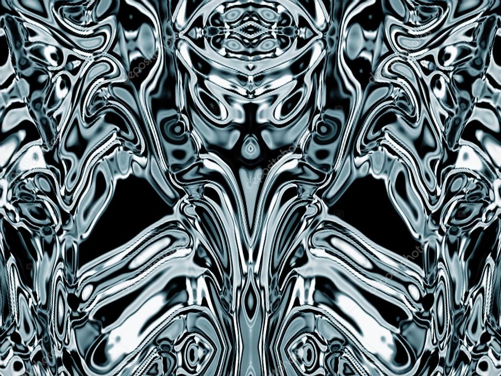 Aliens Spooky Skull Face y Blue Metal Skin Skeleton: fotografía de ...