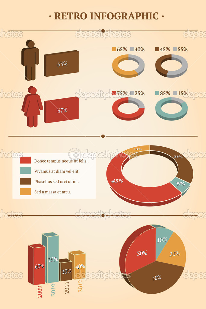 Retro Infographics Set Vector Illustration Stock Vector by ...