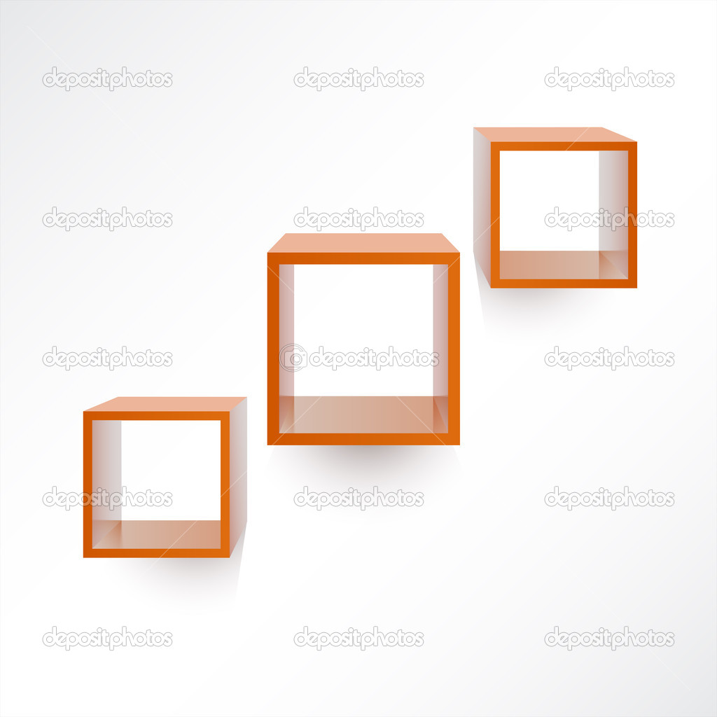 Vector Set Wooden Shelves Stock Vector Image by ©ClassyCatStudio #17982505