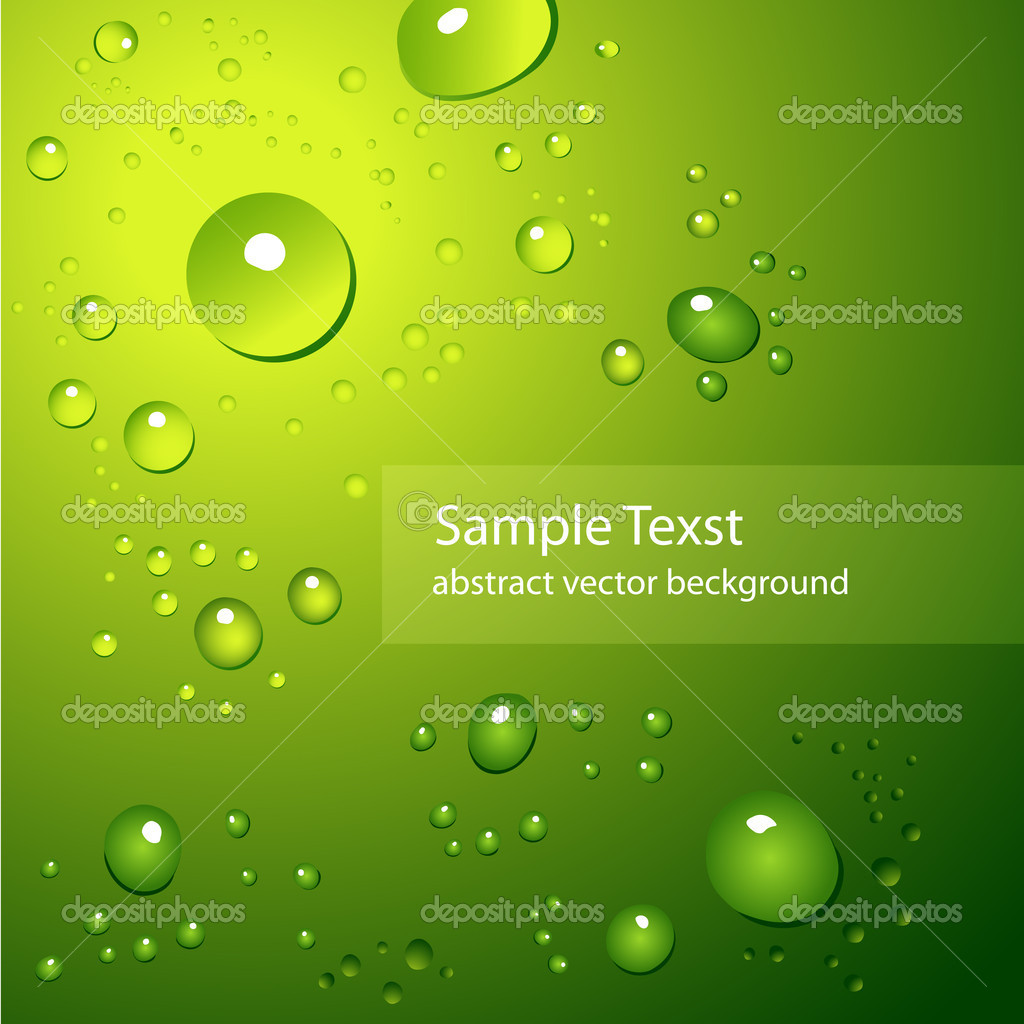 Water Drops Green Background Stock Vector Image by ©ClassyCatStudio ...