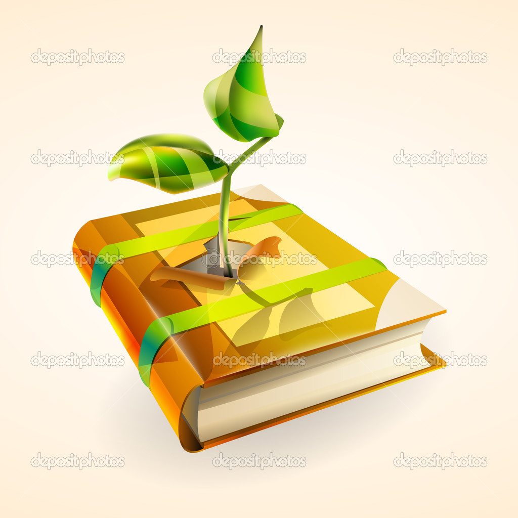 Vector Illustration Plant Growing Book Stock Vector by ©ClassyCatStudio ...