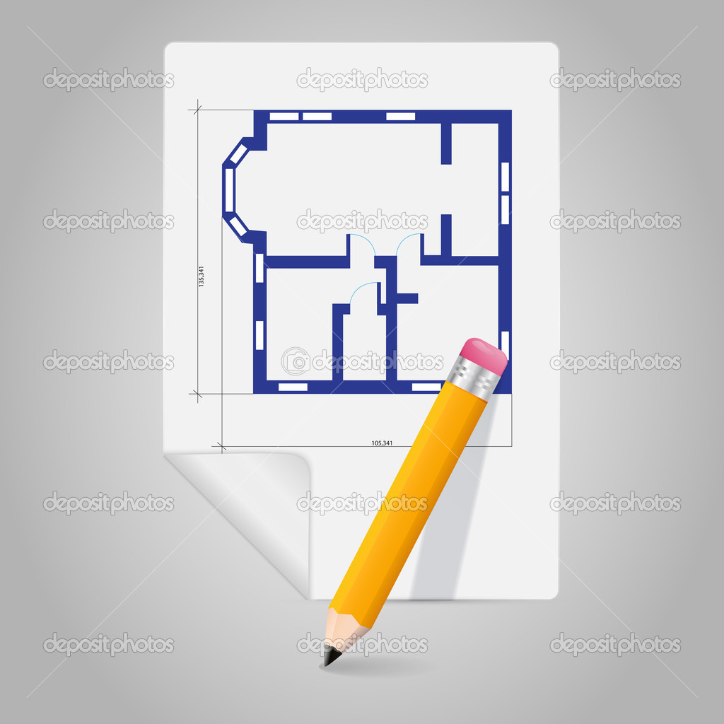 Vector Architectural Plan Icon Stock Vector by ©ClassyCatStudio 21202087