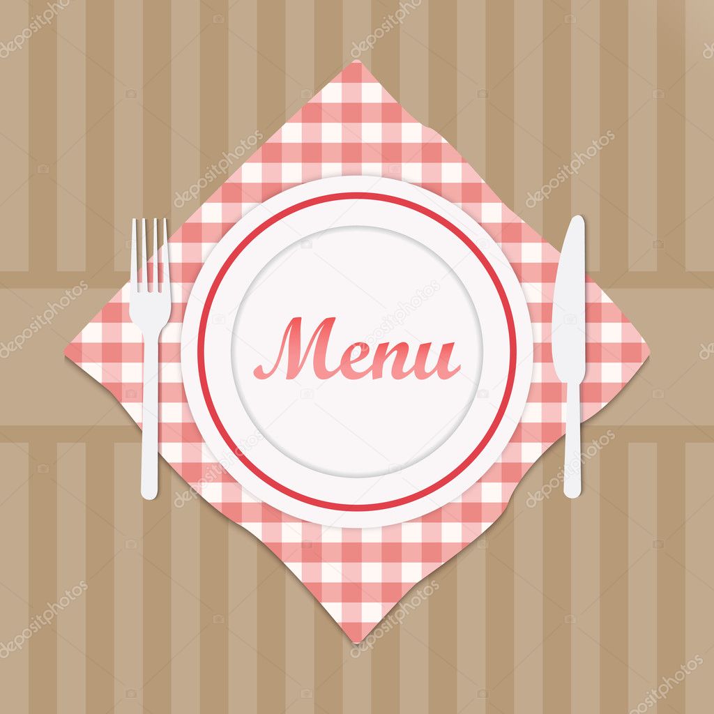 Menú Signo Restaurante Con Tenedor Cuchillo Vector de stock #22964970 ...