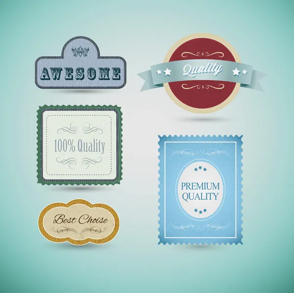 Vector Set Retro Labels Stock Vector by ©ClassyCatStudio 25968259