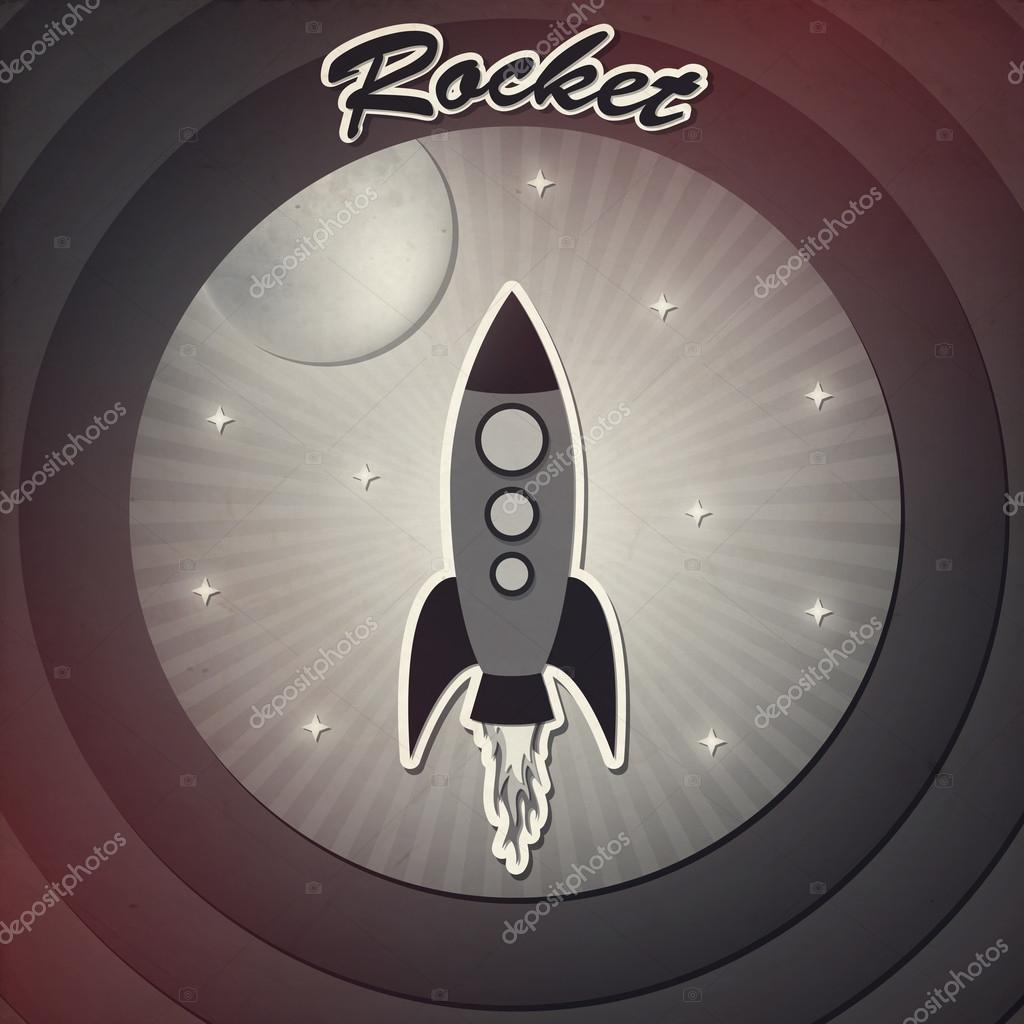 Vintage Rocket Space Vector Illustration Stock Vector by ...