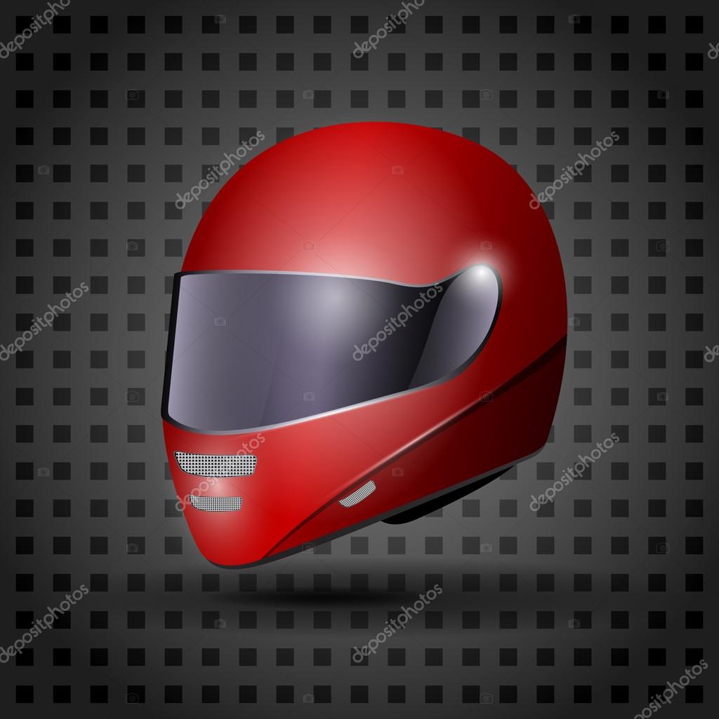Racing Red Helmet Isolated Black Background Stock Vector by ...